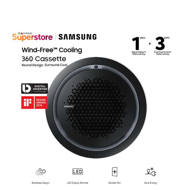 Promo Samsung Ac 360 Cassette Inverter Wind Free 2 Pk Hitam