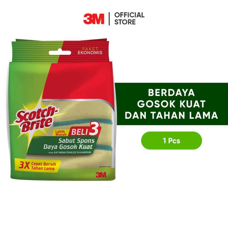 Promo 3m Scotch-brite Sabut Spons Cuci Piring / Daya Gosok Kuat / Anti ...