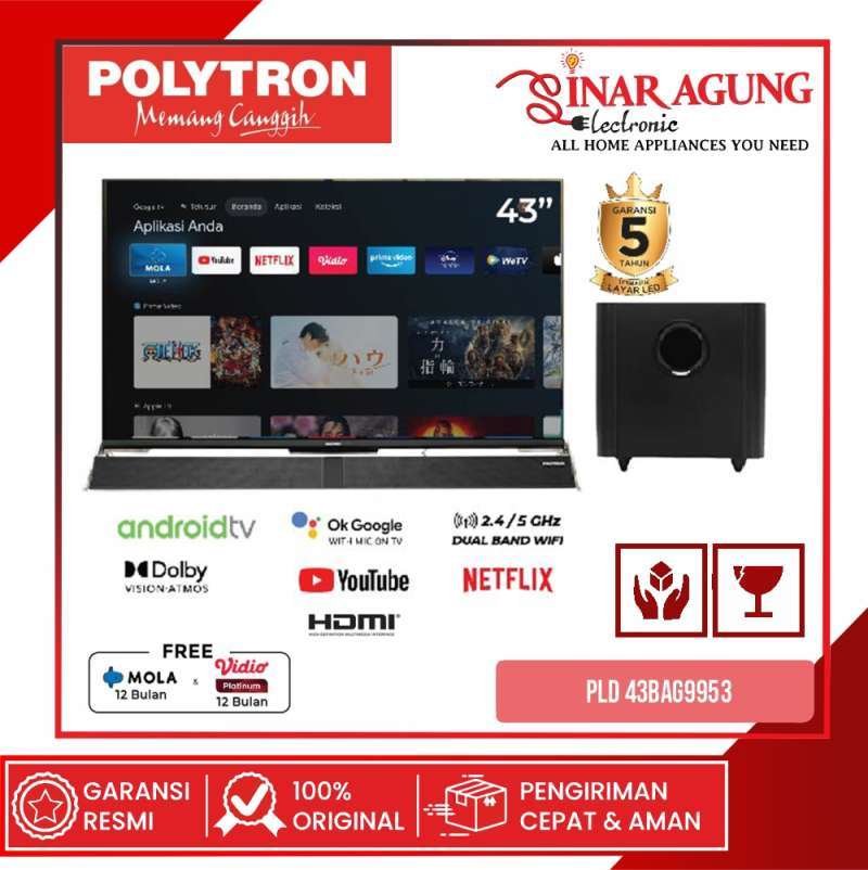 Jual Polytron Led Smart Android 43 Inc Original, Murah & Diskon Maret ...