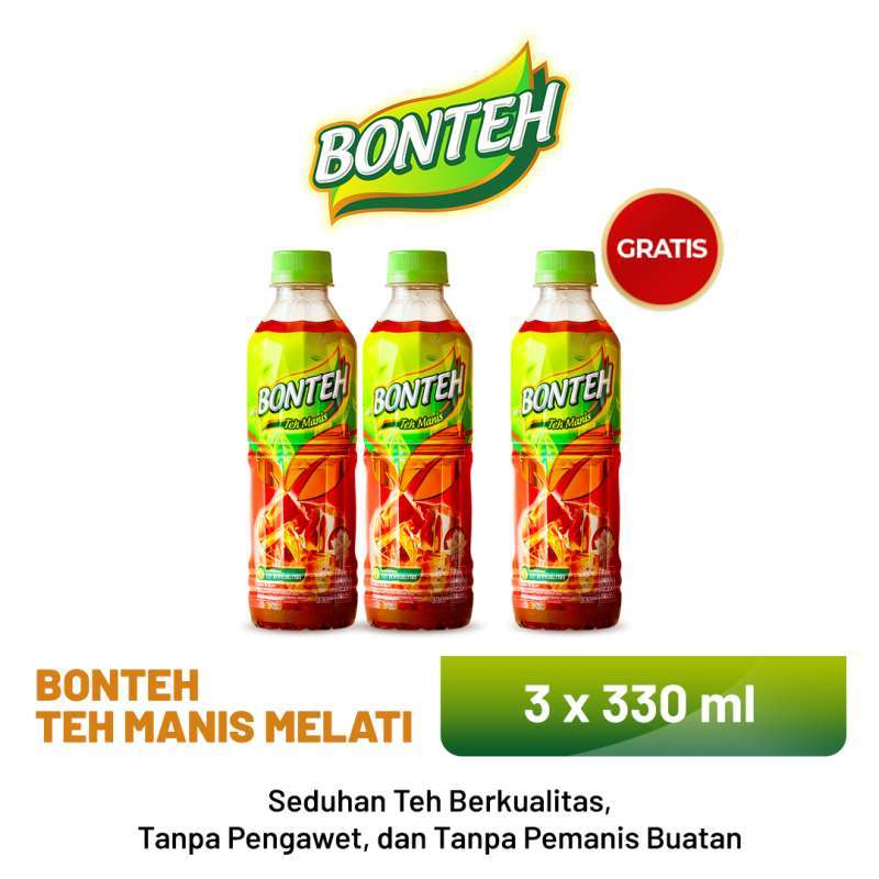 Promo [buy 2 Get 1 Free] Bonteh Teh Manis Melati 330ml Diskon 36% Di ...