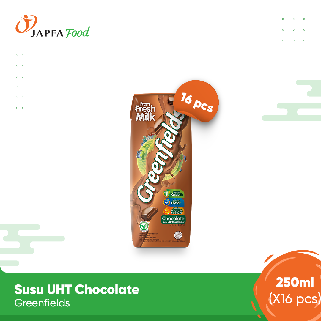Promo Susu Greenfields UHT Chocolate 250 ml - Isi 16 pcs - 100% Fresh ...