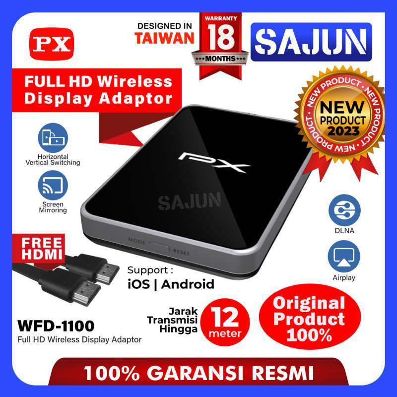Promo PX Wireless HDMI Receiver Audio Video Display Mirroring WFD-1100 ...