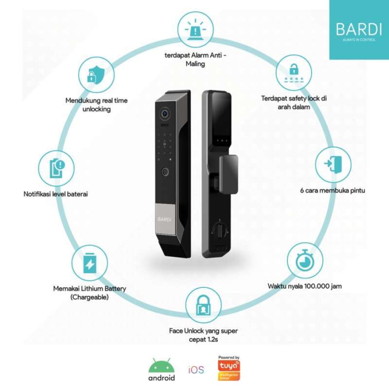 Promo Bardi Smart Door Lock With Face Recognition Diskon 40% Di Seller ...