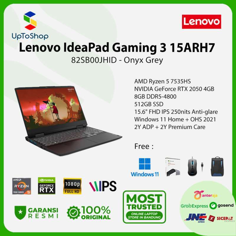 Promo Lenovo IdeaPad Gaming 3 15ARH7 JHID Ryzen 5 7535HS 8GB 512GB ...