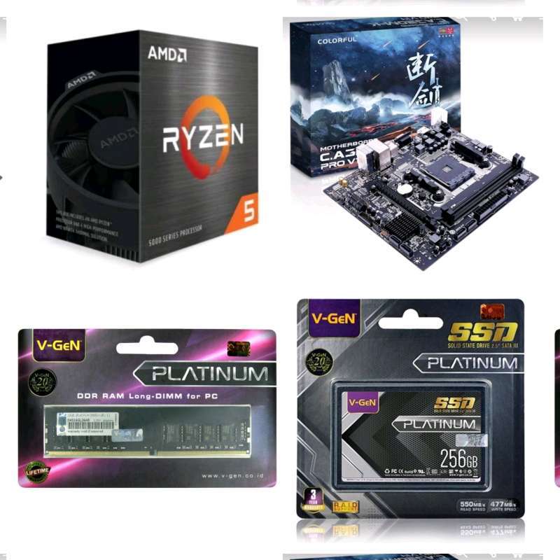 Jual Paket PC Gaming Processor AMD Ryzen 5 5600g RAM 16gb SSD 256gb di ...