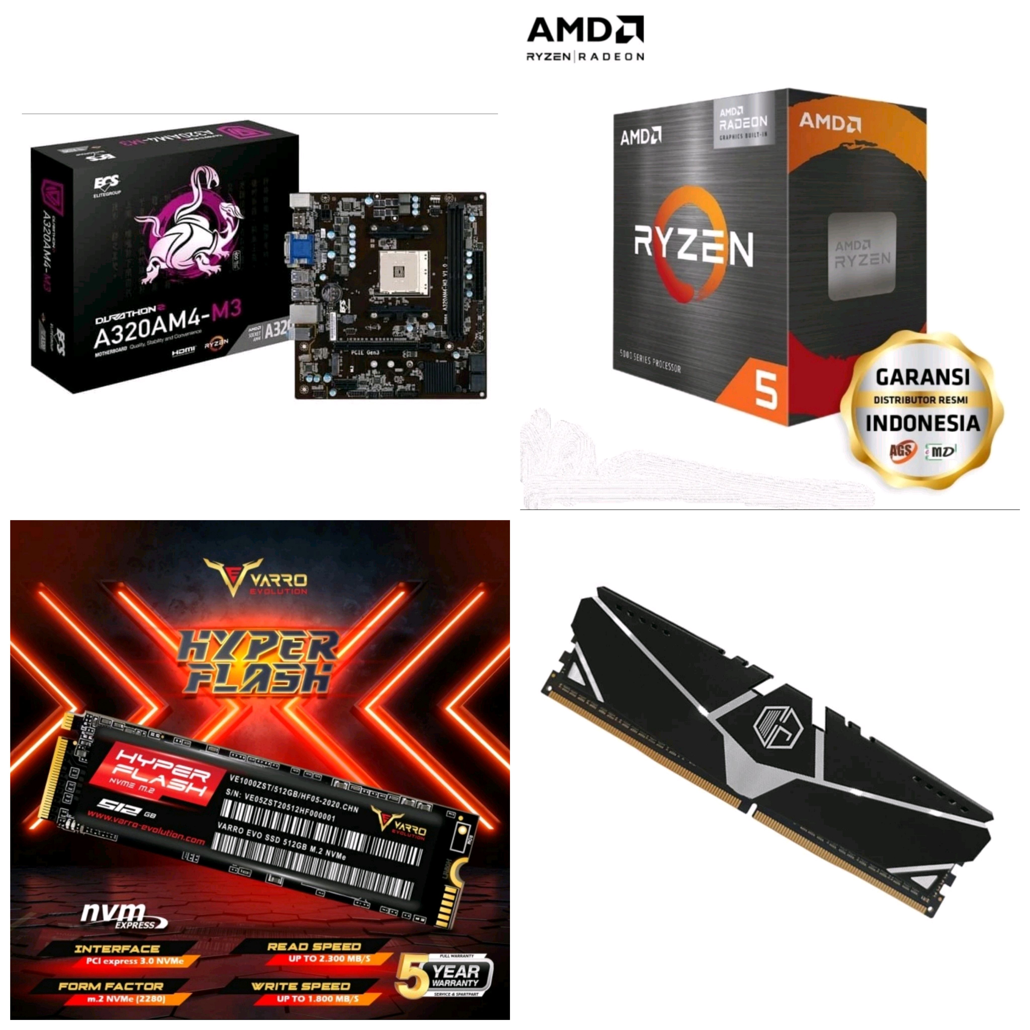 Jual Paket PC Gaming Processor AMD Ryzen 5 5600g RAM 16gb SSD NVME ...