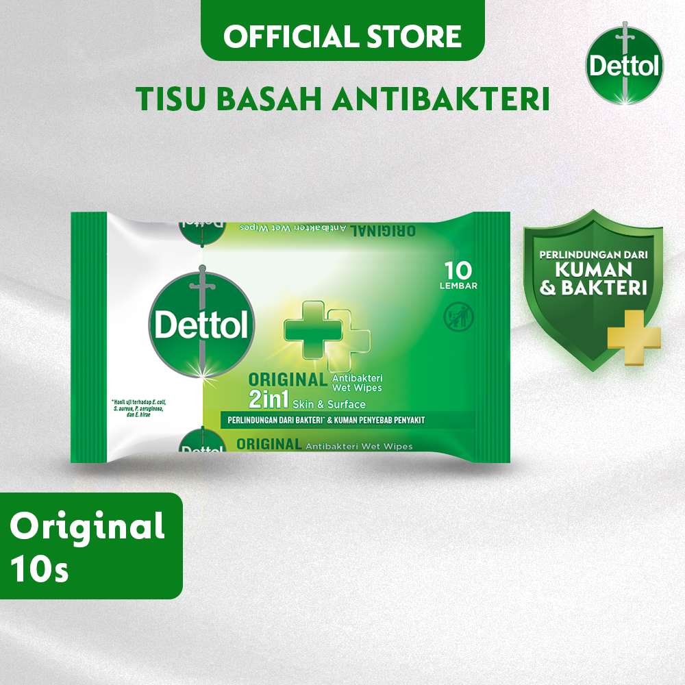 Promo Dettol Wipes Tissue Basah 10 Sheets - Anti Kuman Dan Anti Bakteri ...