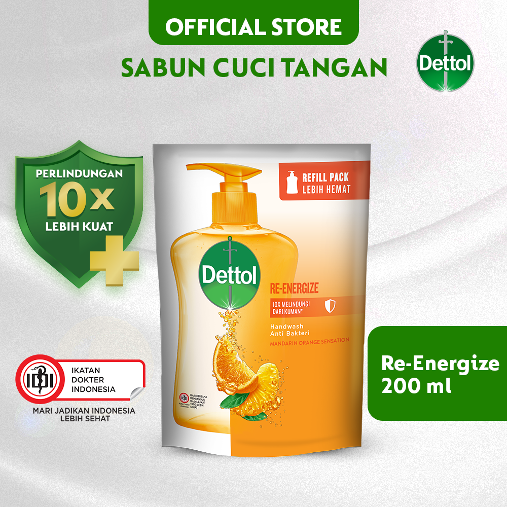 Promo Dettol Reenergize Handwash Sabun Tangan Anti Bakteri [200 G ...