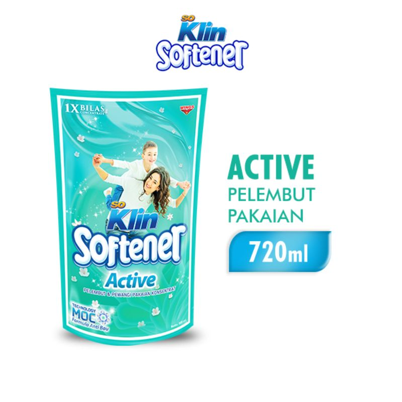Promo So Klin Softener Active Pouch 720 mL Diskon 46% di Seller Wings ...