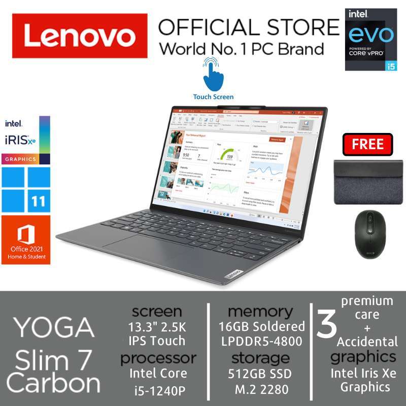 Promo Lenovo Yoga Slim 7i Carbon 13IAP7 22ID Ultrabook Core I5 1240P EVO 16GB 512GB 13 3 2 5K