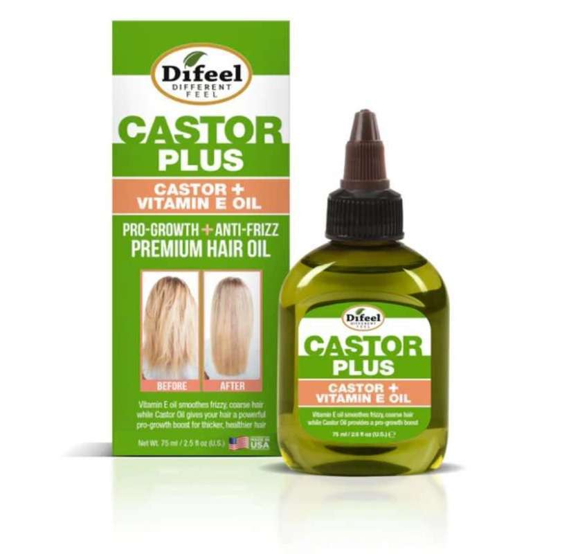 Jual Difeel Castor Plus Vitamin E Pro-Growth + Anti-Frizz Premium Hair ...