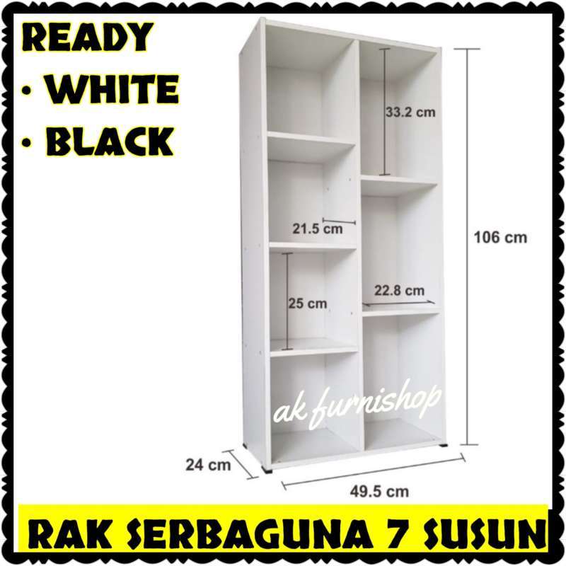 Jual Lemari Rak Buku 7 Susun Serbaguna Rak Kayu Rak Buku Rak Pajangan ...