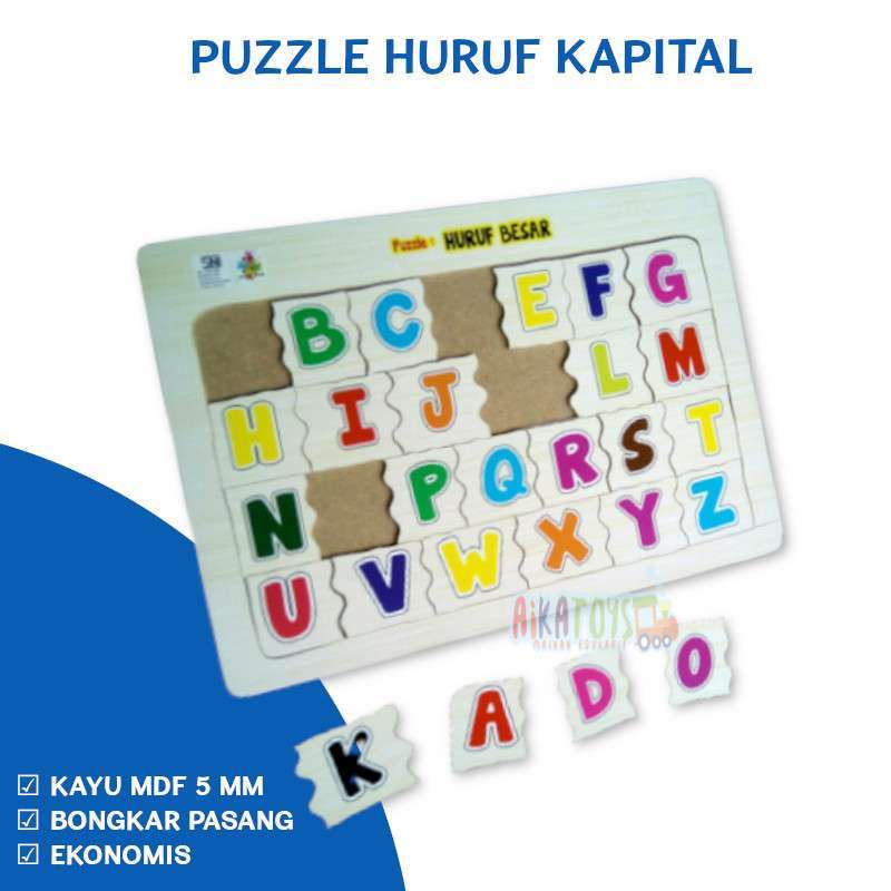 Promo Puzzle Huruf Besar Kapital Kayu Mainan Edukasi Edukatif Anak ...