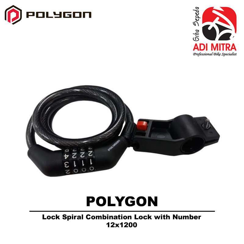 Jual Polygon Lock Spiral with Number Kunci Sepeda Resetable Combination ...