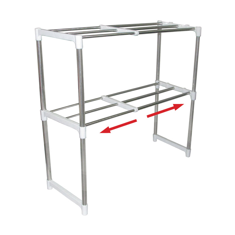 Jual Home-klik Microwave Oven Stainless Steel Shelf Storage Rack - Rak ...