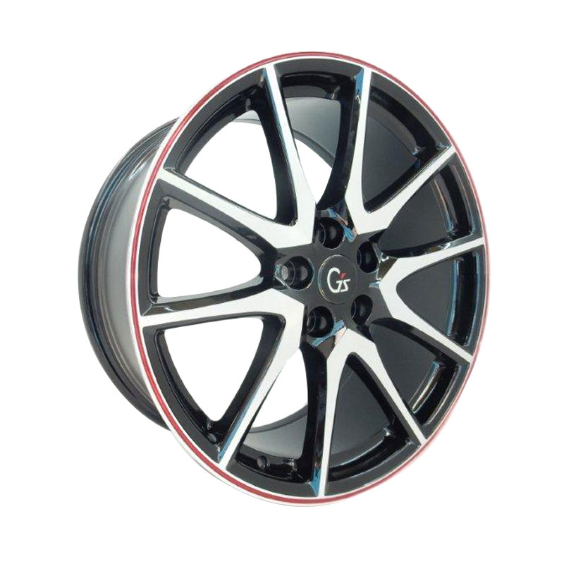 Jual Hsr Wheel Alphard Gs Jd170 Hsr Black Machine Face With Red Lip ...