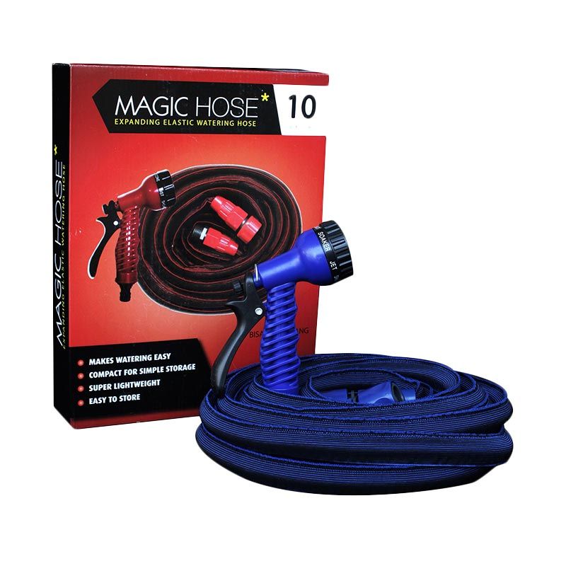 Promo Magic Hose Elastis Dark Blue Selang Air [10 m] Free Multiway ...