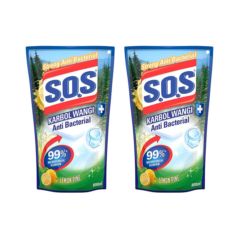 Jual SOS Karbol Lemon Pine Pouch [800 mL/2 Pcs] di Seller Dede ...