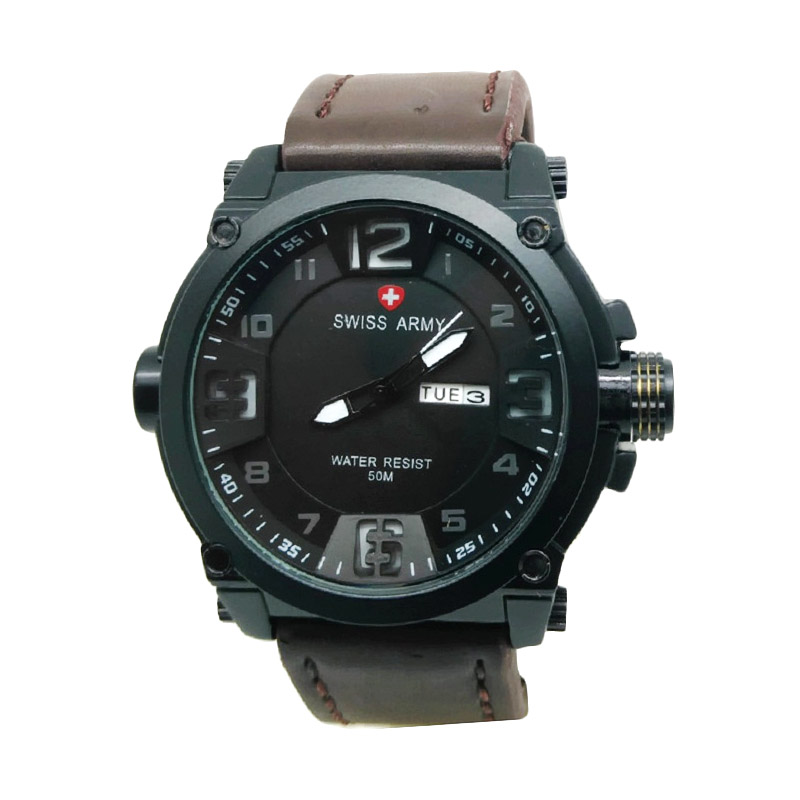 Jual Jam Tangan Swiss Army SA005A Pria -Black Brown di Seller Big BooT ...