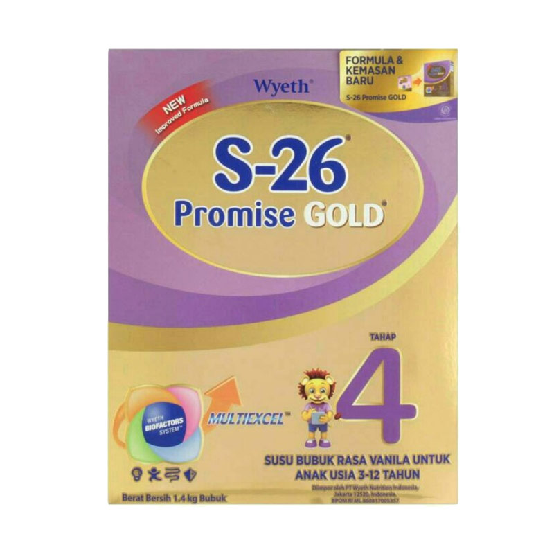 Jual Wyeth S26 Promise Gold Tahap 4 Susu Formula - Vanila [1400 G] Di ...