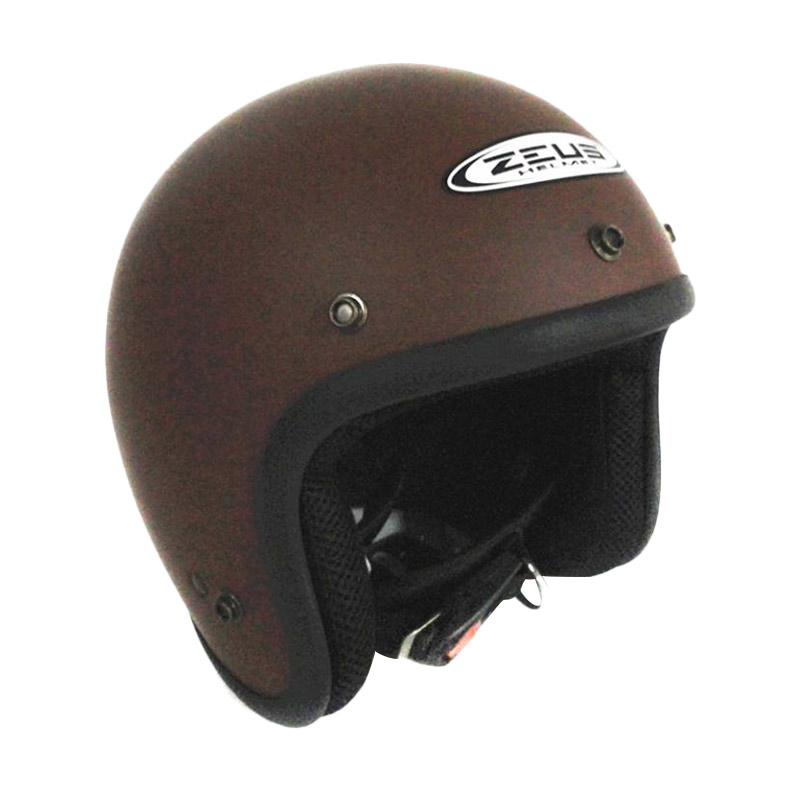 Jual Zeus ZS-385 Retro Helm Half Face - Matt Brown (B) di Seller BIKE ...