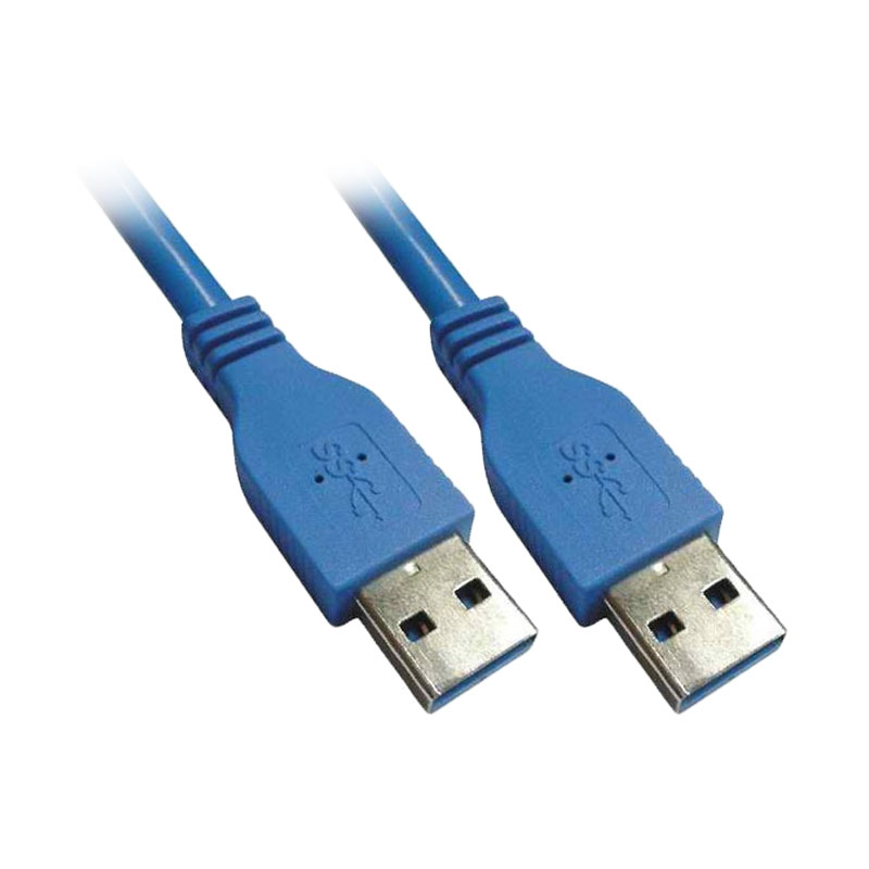 Jual NYK Kabel USB A Male to A Male [USB 2.0/50 cm] BIRU TRANSPARAN di ...