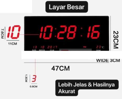 Jual Jam Digital Dinding Besar Original Harga Termurah September 2023 ...