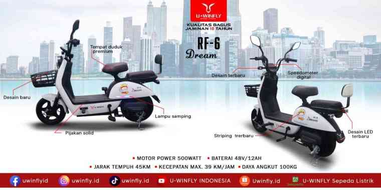 Jual Sepeda Listrik Uwinfly Redfish 6 Original Terbaru - Harga Promo ...