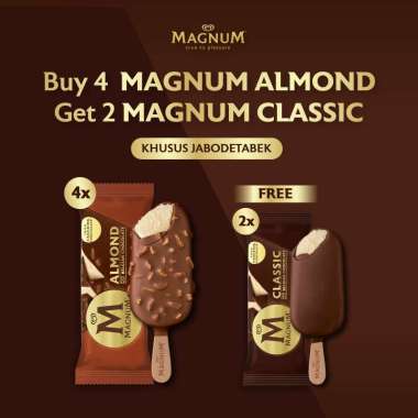 Promo Magnum TGIF Special 4: Beli 1 Magnum Mini Almond Gratis 1 Magnum ...