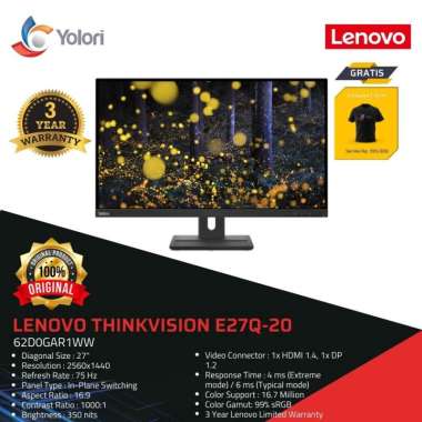 Jual Lenovo Thinkvision E27 Q Original Murah - Harga Diskon Desember ...