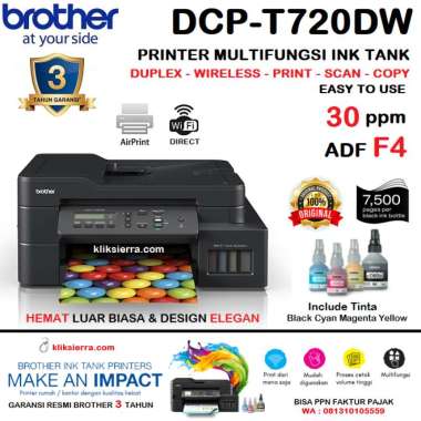 Jual Printer Brother Dcp T720 Dw T720 Inkjet Aio Print Scan Copy Wifi ...
