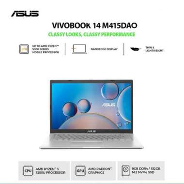 Jual Laptop Asus Vivobook M415 Dao Fhd352 Ryzen 3 3250 U 8 Gb Ssd 512 ...