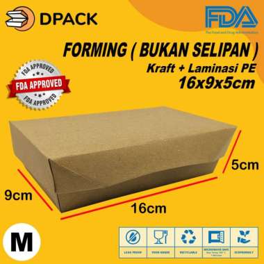 Jual Paper Lunch Box Ukuran M FoodGrade Kemasan Makanan Kotak Polos di ...