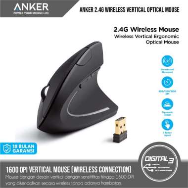 Jual Anker Wireless Vertical Ergonomic Mouse Original Murah - Harga ...