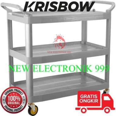 Jual Krisbow Rak Troli Tiga Tingkat Abu Abu Original Murah - Harga ...