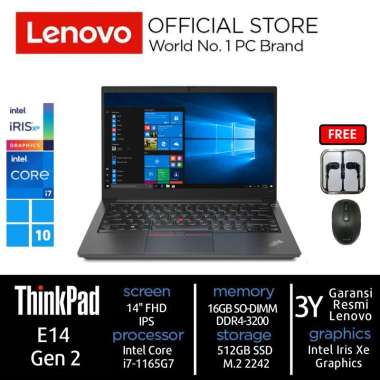 Jual Lenovo Thinkpad E14 Gen 2 Intel Cp00 Core I7 1165 G7 16 Gb 512 ...