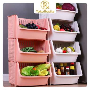 Jual Rak Plastik Tempat Penyimpanan Serbaguna Multifungsi 4 Tingkat ...