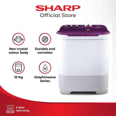 Promo Sharp Es-t75nt Bl/pk Mesin Cuci Twin Tub 2 Tabung [7 Kg] Diskon ...