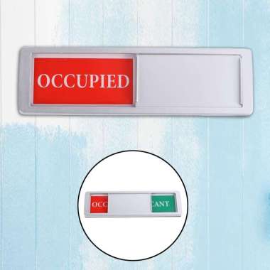 Jual Adhesive Office Door Slider Sign Indicator Occupied Silver ...