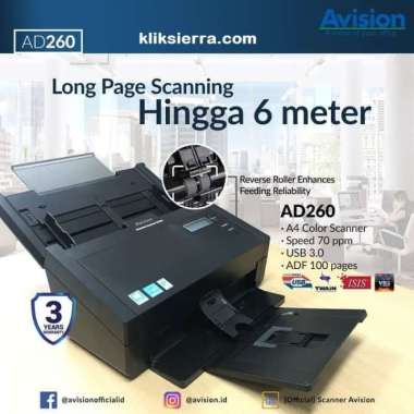 Jual Avision Scanner Ad260 Duplex Adf 70 Ppm Original Murah - Harga ...