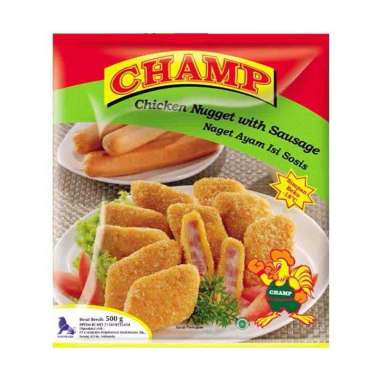 Harga Champ Nugget Chicken Nugget with Sausage 500 gr hari ini Minggu ...