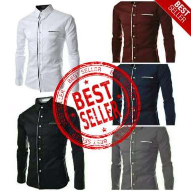 Jual Hem Polos Pria 4 Ukuran 5 Warna Kemeja Formal Lengan Panjang Hem ...