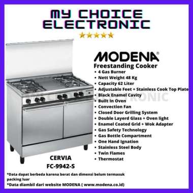 Jual Kompor Gas Freestanding Modena Twin Flame Original, Murah & Diskon ...