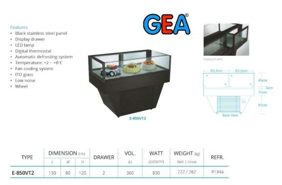 Jual Chiller Showcase Cake Gea Original, Murah & Diskon Maret 2024 | Blibli