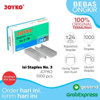 Jual Isi Staples Joyko Stapler Isi 1000 Pcs Original Murah - Harga ...