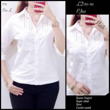 Jual Kemeja Putih Lengan Panjang Wanita Ukuran Jumbo Model Terbaru ...