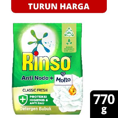 Harga Rinso Anti Noda Deterjen Bubuk Classic Fresh 770 gr hari ini Rabu ...