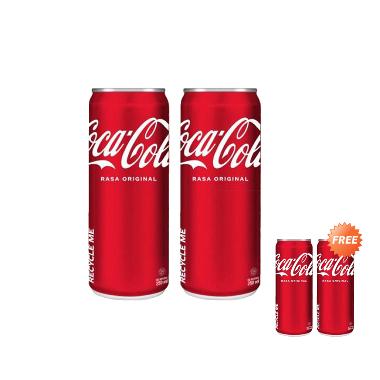 Promo Beli 2 Coca Cola Slim Can Minuman Ringan [250 mL] Free 2 Coca ...