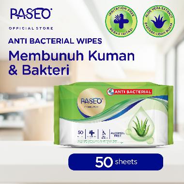 Jual Paseo Anti Bacterial Wipes Tisu Basah 50 Sheets Termurah - Harga ...