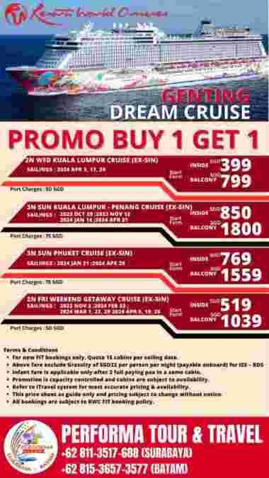 Promo Promo Resort World Cruise ( Genting Dream Cruise ) Diskon 35% Di ...